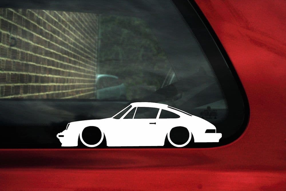 2X Lowered Porsche 911 & x28;930& x29; CARRERA Low classic car outline ...