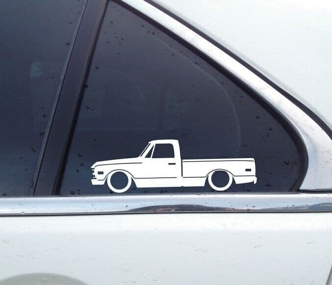 2X Lowered truck stickers for Chevrolet C10 Short bed 2nd Gen 1967-1972 ...