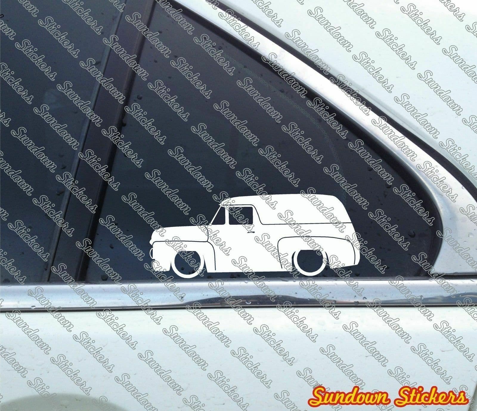 2x Lowered van stickers - for classic 1956 Ford F-100 Panel Van classic ...