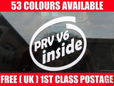 2x PRV V6 inside stickers For Volvo 780 Renault Peugeot