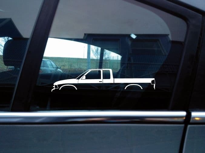 2x silhouette stickers for Chevrolet S10 2nd gen extended cab 1994-1998 ...