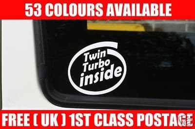 2x Twin Turbo inside sticker For Supra Skyline 3000 GT