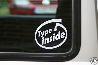 2x TYPE 4 inside stickers For VW beetle camper T2 ghia