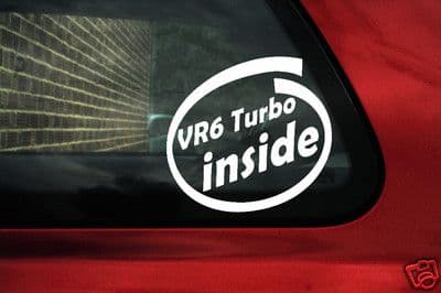 2x VR6 TURBO Inside stickers For mk3 vr6 Dub