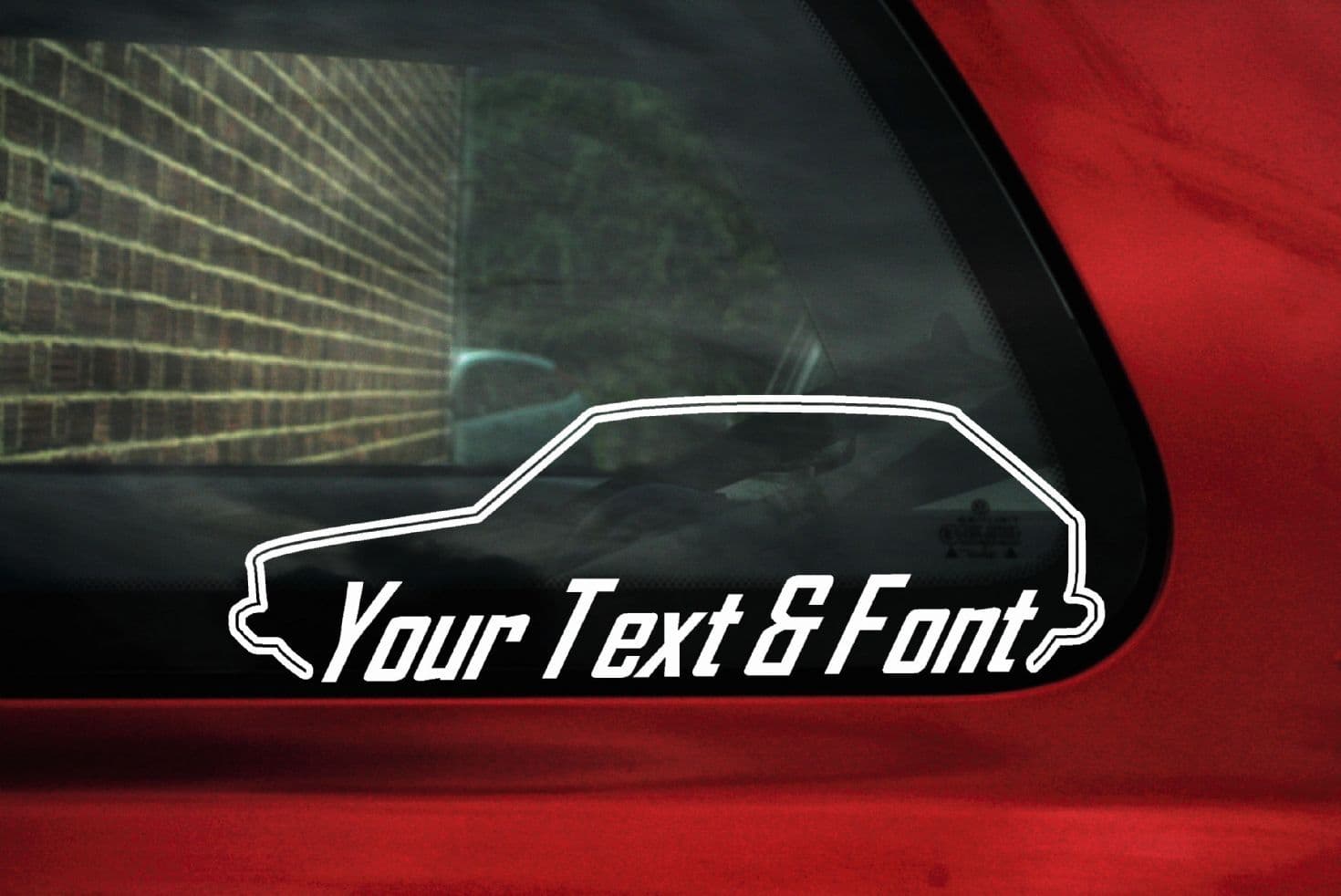 2x VW Golf GTI Mk1 CUSTOM TEXT stickers