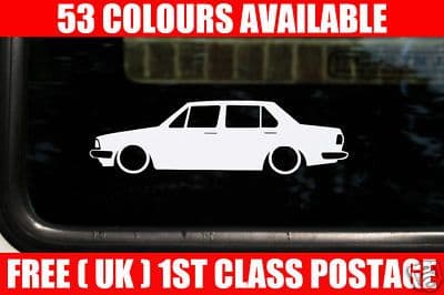 2x VW Jetta MK1 Silhouette Karosserie Umriss Sticker Aufkleber