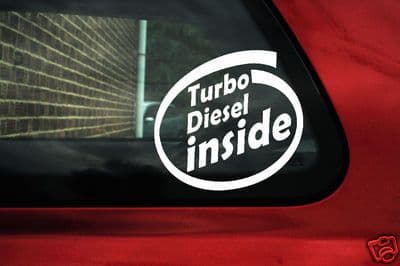 Car Sticker Turbo Diesel Inside Compatible VW GOlf TDi Alfa JTD x2 Stickers