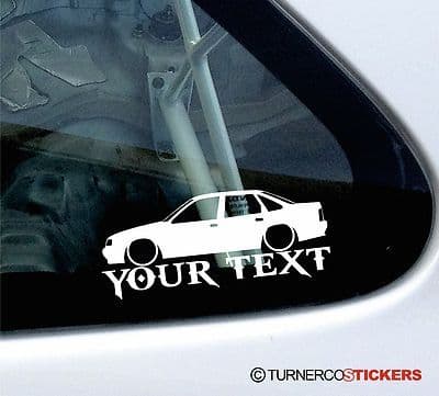 Custom Text LOW Vauxhall Cavalier GSi opel vectra A sticker Decal