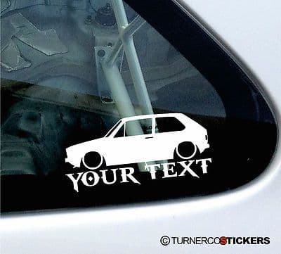 Custom Text LOW Volkswagen Mk1 Golf GTi /vw citi /Rabbit 3-DOOR sticker ...