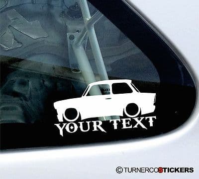 Custom Text LOW lowered Trabant 601 silhouette sticker car Decal