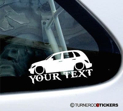 Custom Text / Name Low Chrysler PT Cruiser lowered car sticker / Decal