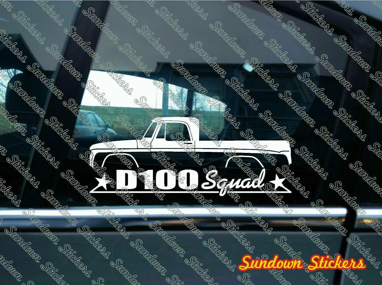 D100 Squad sticker for 1961-1965 Dodge D100 sweptline 1st gen classic Q11