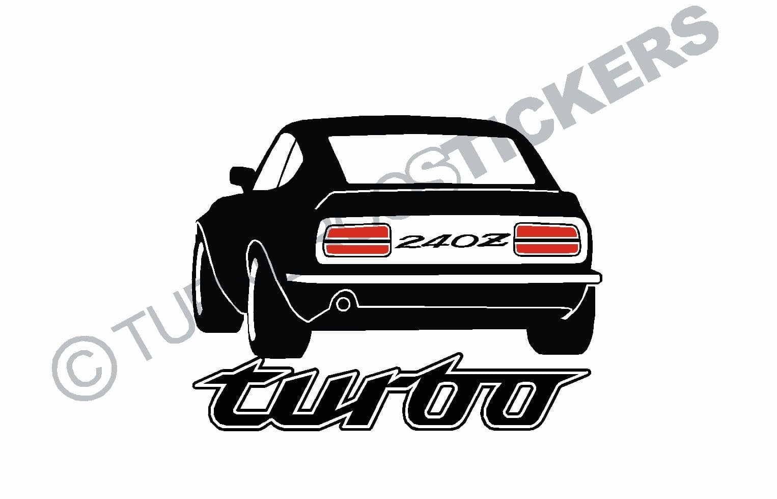 Datsun 240z stanced custom add YOUR Text & Font Silhouette sticker
