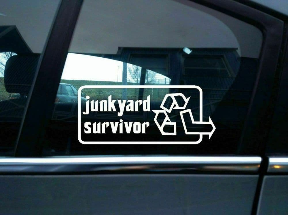 Junkyard Survivor sticker funny RAT RUSTY old classic vintage car Decal V62