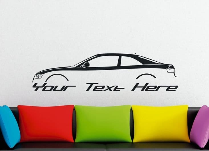 Large Custom car silhouette wall sticker - for Audi A5 S5 Coupe B8 ...