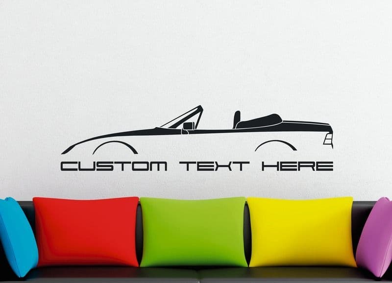 Large Custom car silhouette wall sticker - for Porsche 944 cabrio 2 5 ...