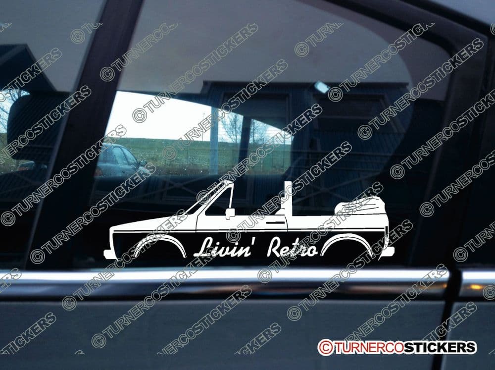 Livin RETRO car sticker - for VW Golf MK1 Convertible cabby cabrio classic