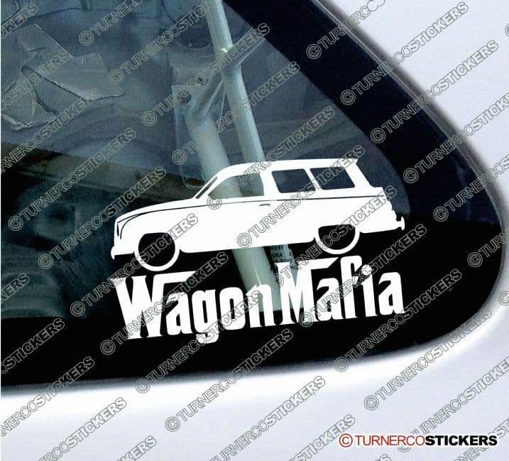 LOW Saab 95 classic station wagon WAGON MAFIA Lowered car sticker Decal