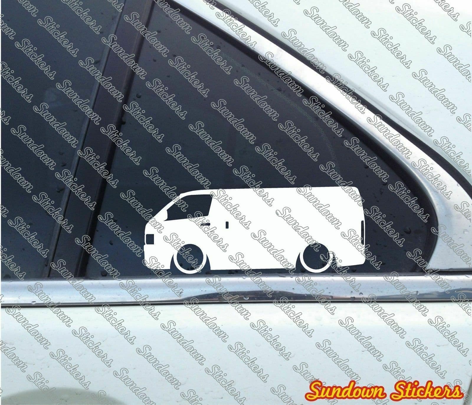 Lowered car outline stickers - for Toyota HiAce H200 Van 2004- L1101