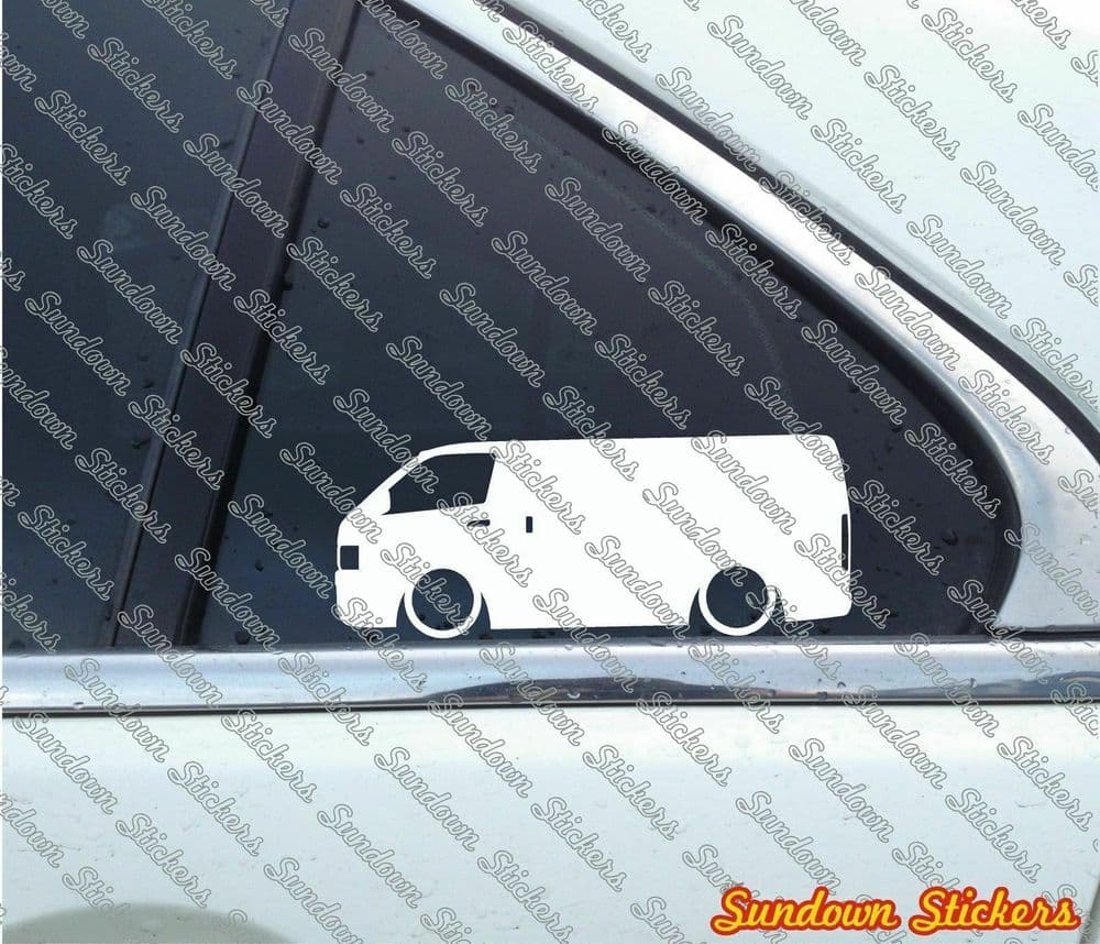 Lowered car outline stickers - for Toyota HiAce H200 Van 2004- L1101