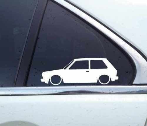 Lowered car outline stickers -for Yugo Zastava Koral retro