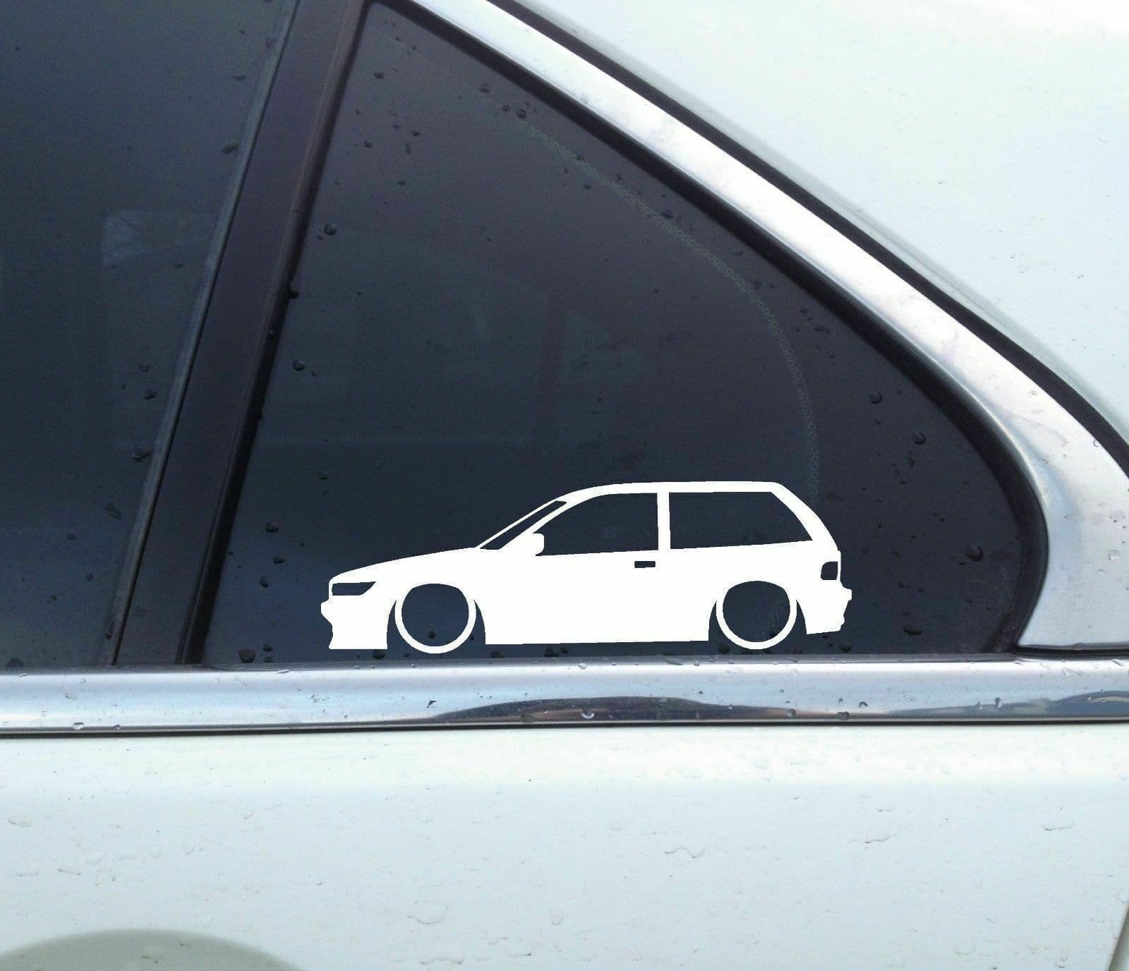 Lowered car silhouette stickers for Mitsubishi Mirage / Colt 3rd gen ...