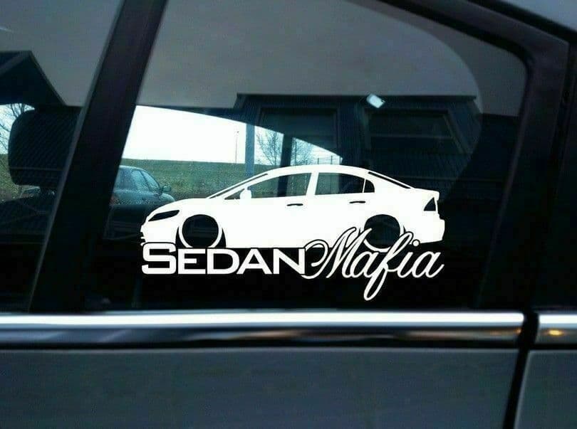 Lowered SEDAN MAFIA car sticker v2 - for Honda Civic FA / FD sedan 8th ...