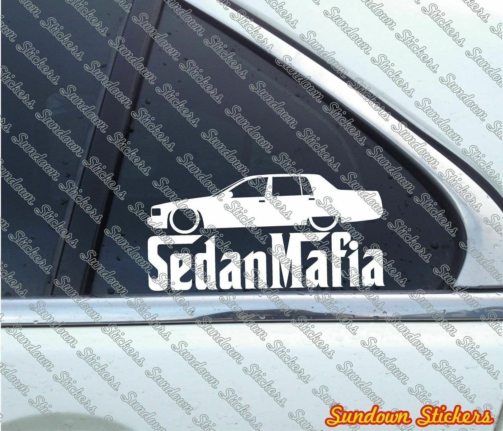 Lowered SEDAN MAFIA sticker - for Cadillac Fleetwood 2nd gen 1993-1996 B52