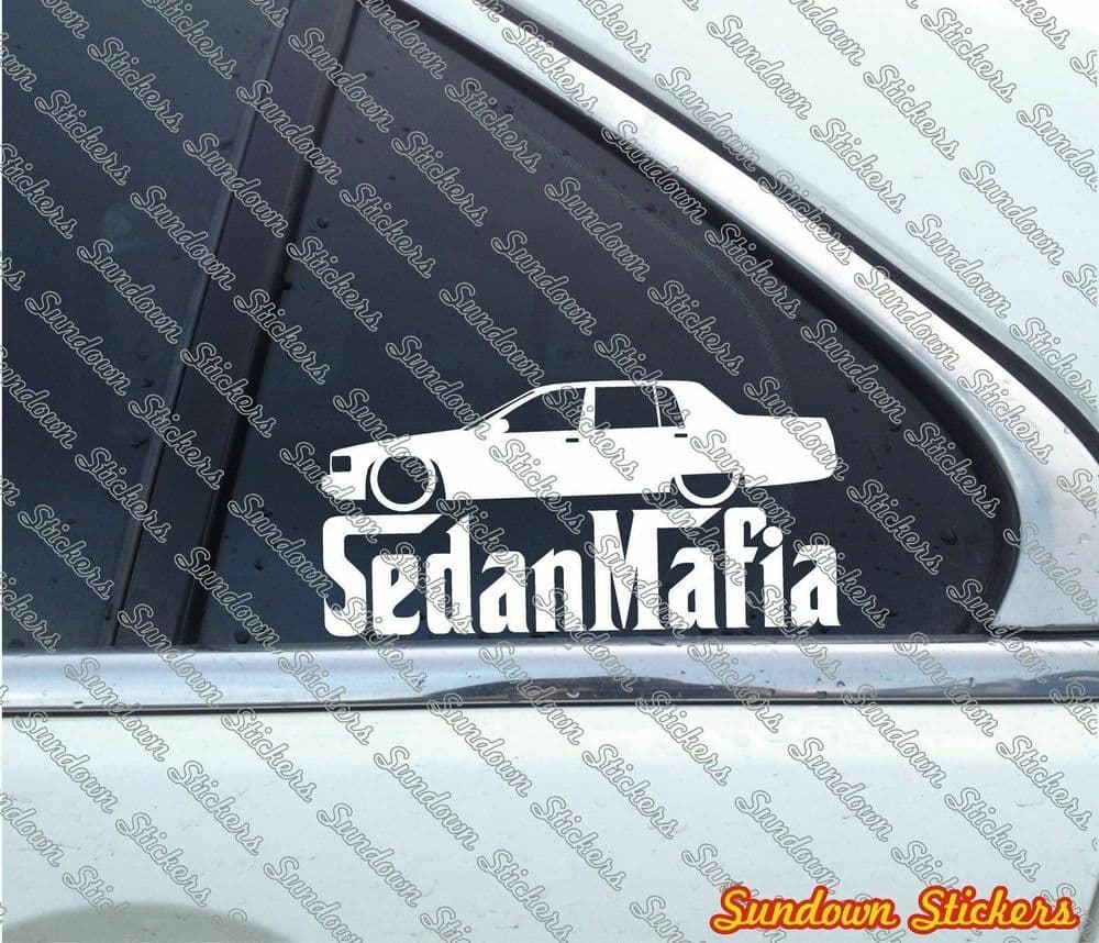 Lowered SEDAN MAFIA sticker - for Cadillac Fleetwood 2nd gen 1993-1996 B52