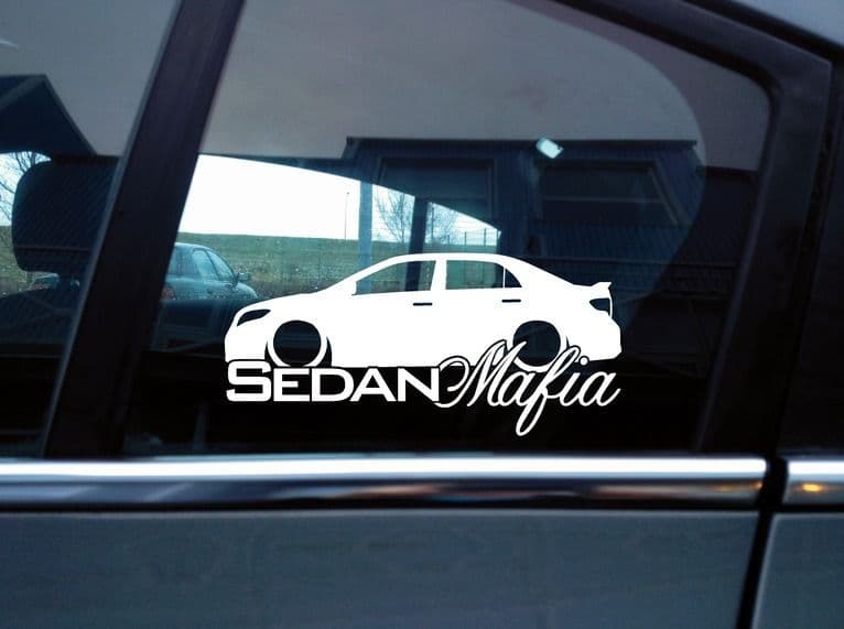 Lowered Sedan MAFIA sticker for Toyota Corolla 10th gen E15 w/wing V2 ...