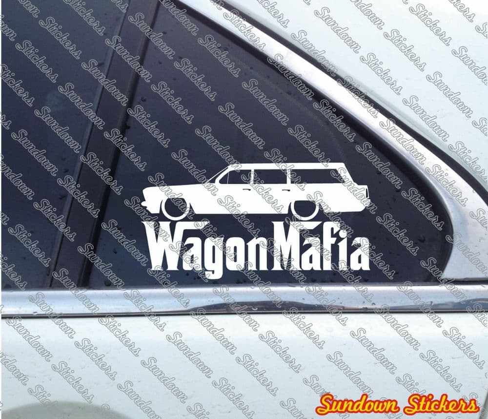 Lowered WAGON MAFIA sticker - for 1961 Pontiac Safari station wagon W107