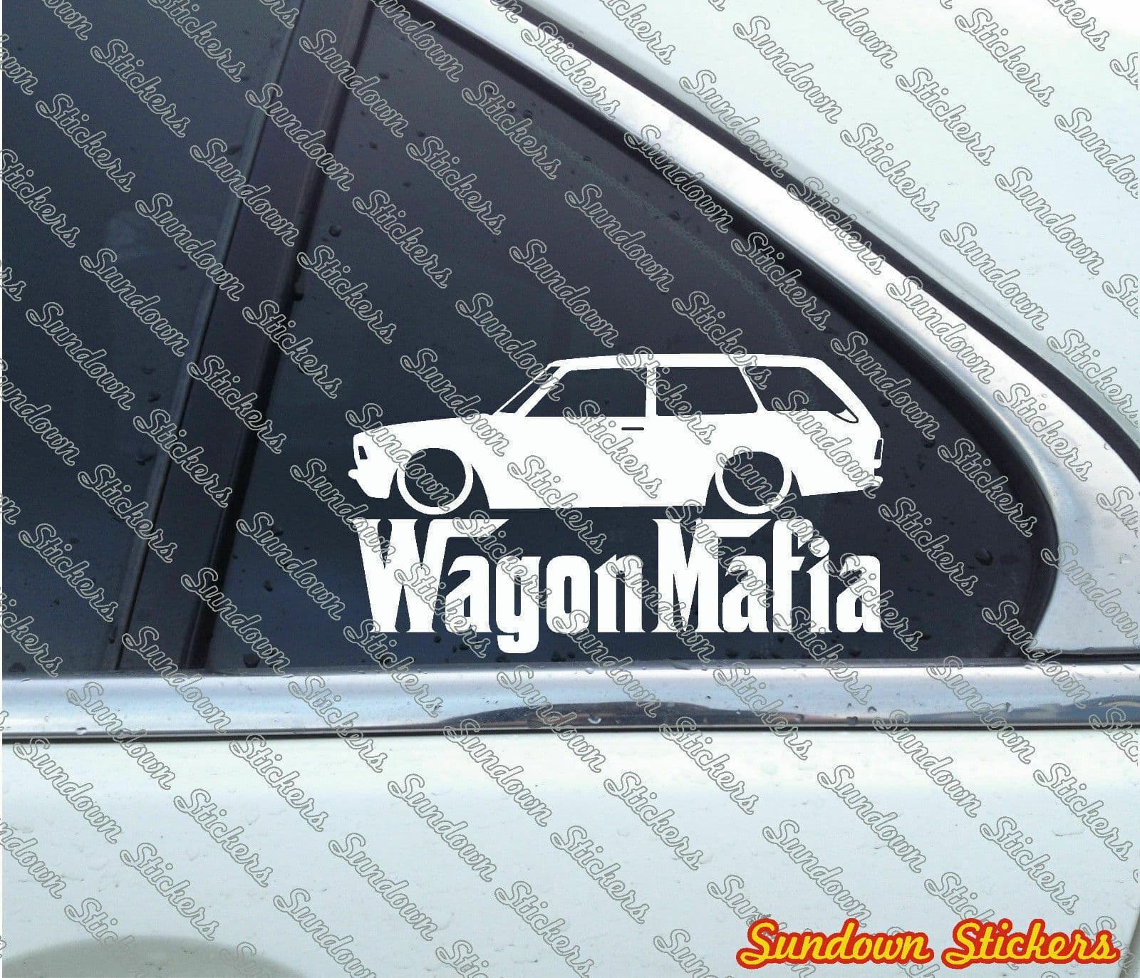 Lowered WAGON MAFIA sticker -for Toyota Corolla KE26 3-door wagon 1970 ...