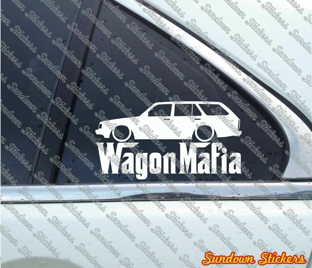 Lowered WAGON MAFIA sticker - for Toyota Corona station wagon T130 W139