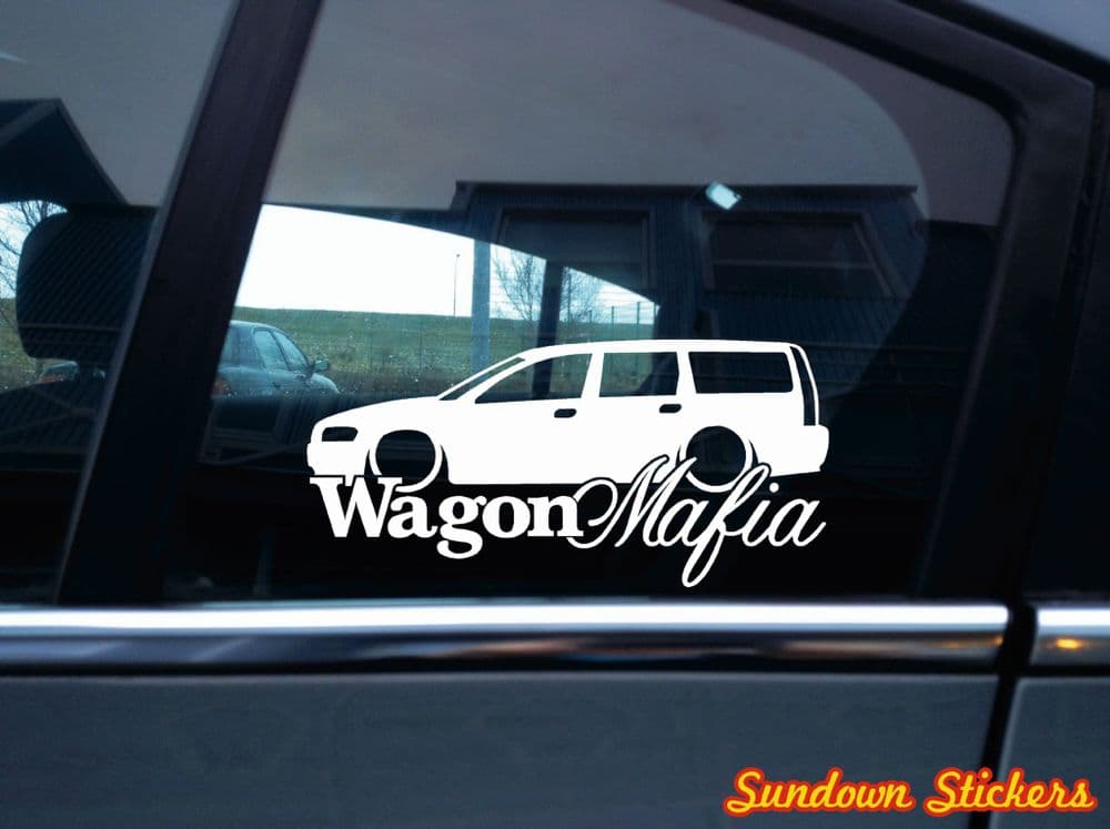 Lowered WAGON MAFIA sticker - for Volvo V70 T5 station wagon 2nd gen V2 ...