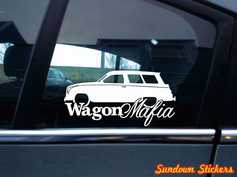 Lowered WAGON MAFIA V2 car sticker for Classic Saab 95 station wagon
