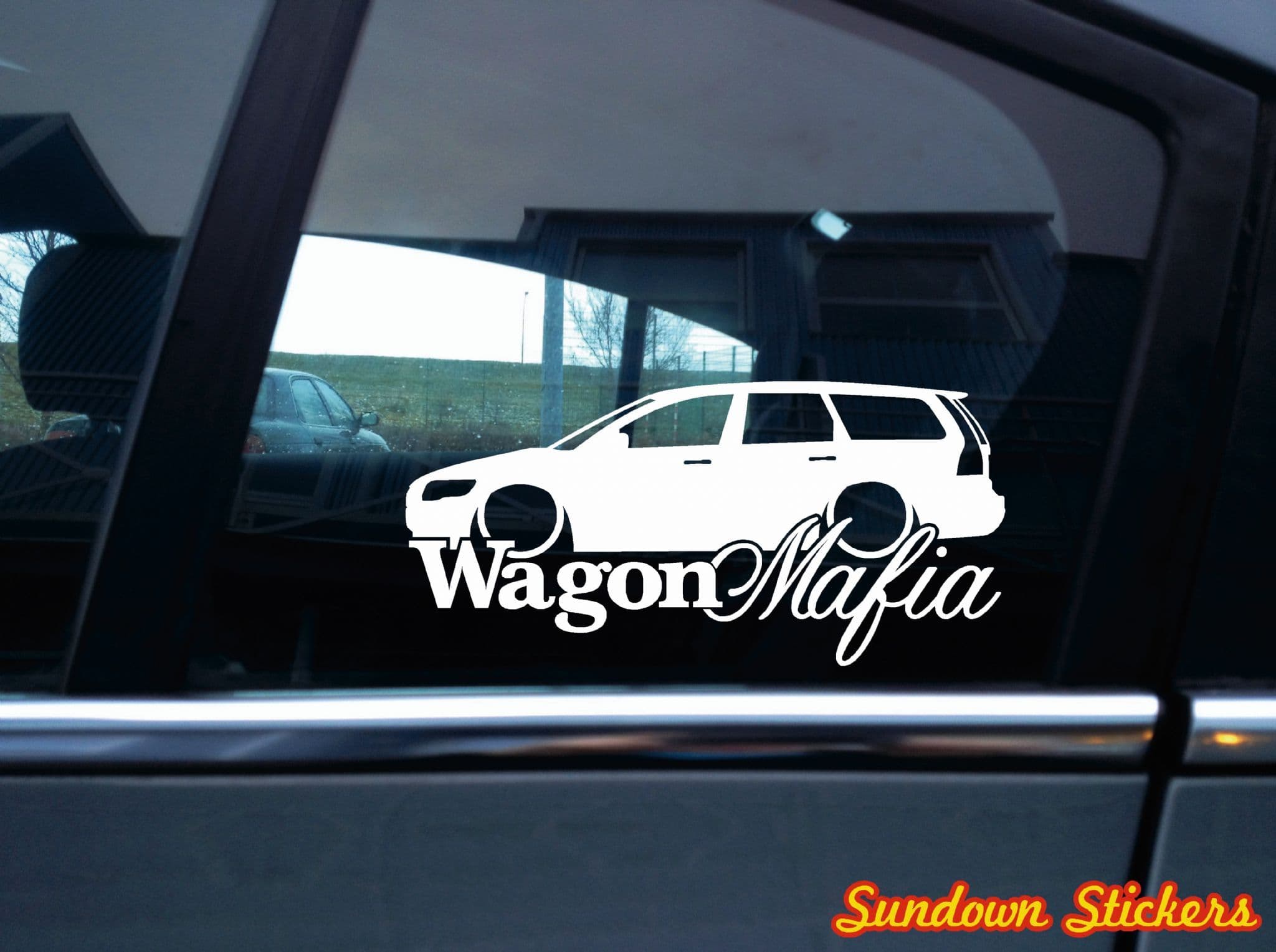 Lowered WAGON MAFIA V2 car sticker for Volvo V50 station wagon 2nd Gen