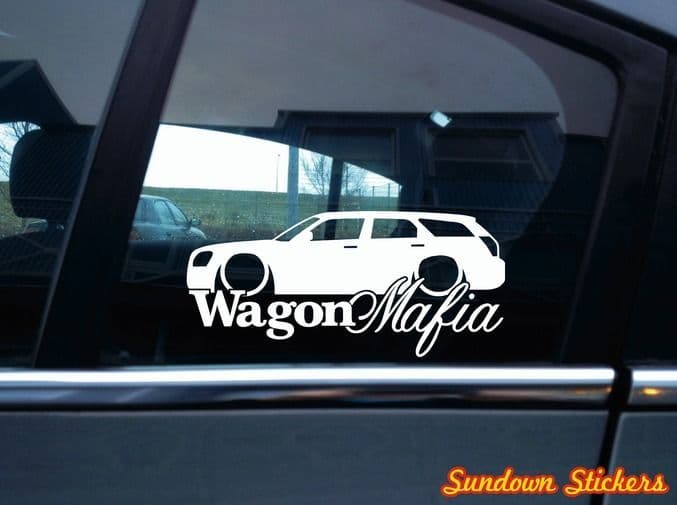 Lowered WAGON MAFIA v2 sticker - for Dodge Magnum station wagon mopar