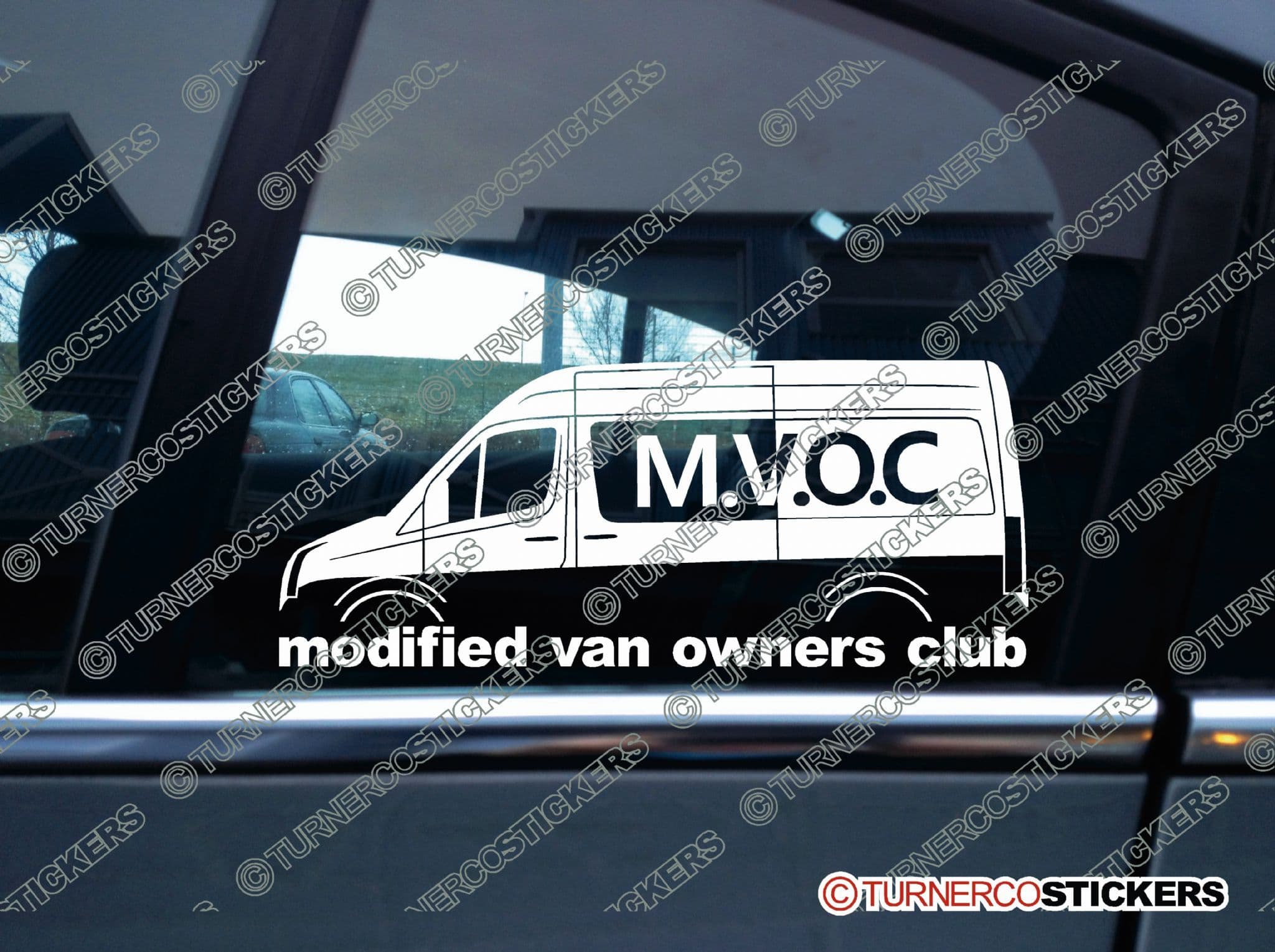 MVOC modified van owners club sticker -for VW Crafter van - medium w ...