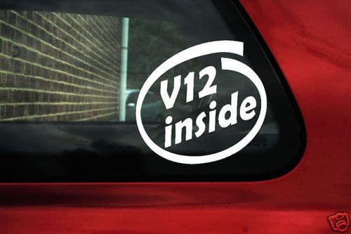 V12 inside stickers For BMW E38 Mercedes Jaguar XJS