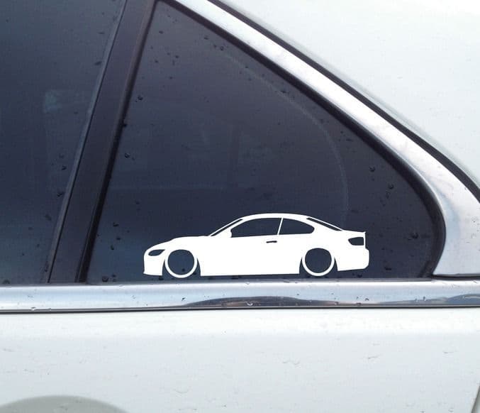 x2 Lowered car silhouette stickers for Bmw M3 E92 Coupe L259