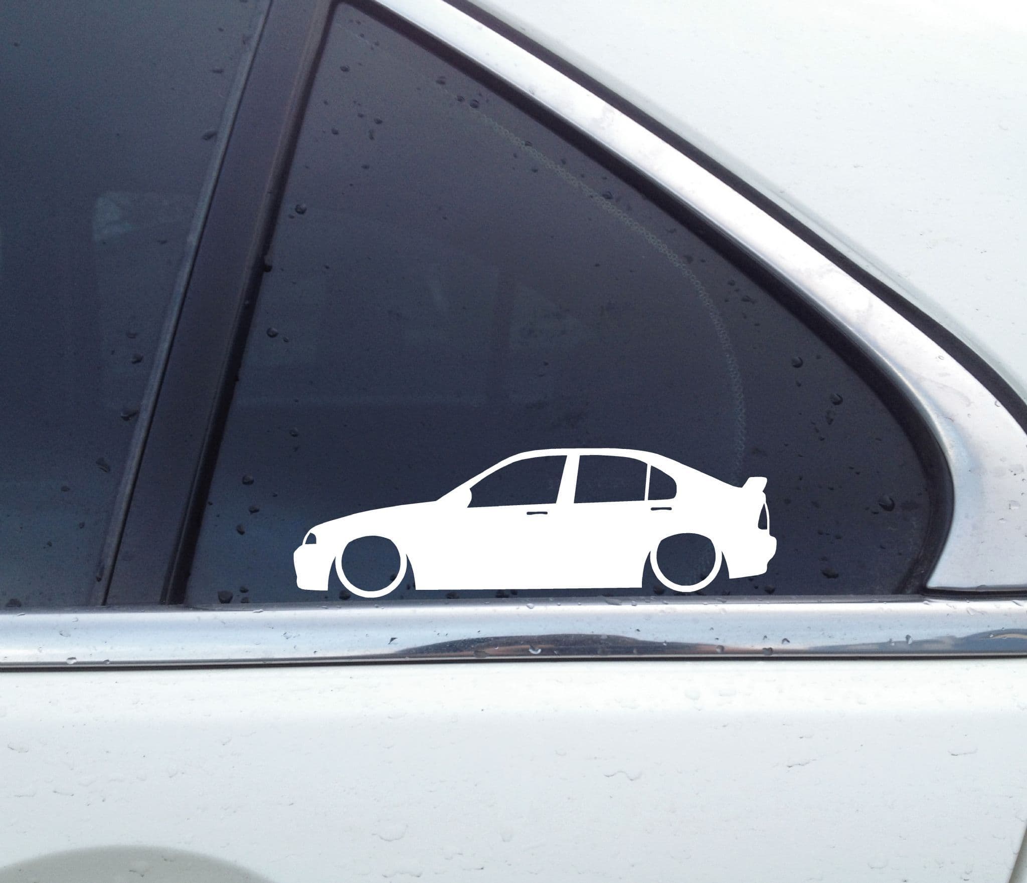 x2 Lowered car silhouette stickers for MG ZS / Rover 45 hatch 5-door L1004