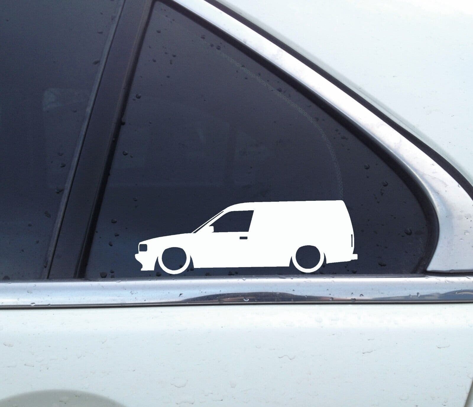 x2 Lowered car silhouette stickers for Rover Maestro van classic L1009