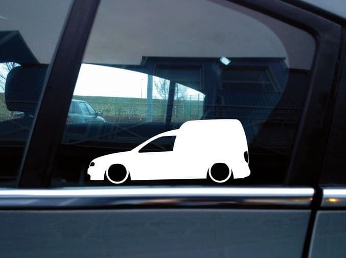 x2 Lowered car silhouette stickers for Volkswagen VW CADDY Mk2 9K TDi ...