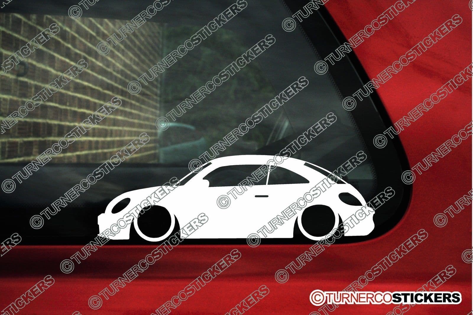 x2 Lowered car silhouette stickers for VW Beetle 5C 2012-2019 Mk3 L188