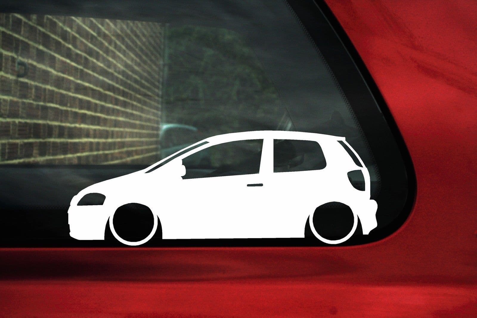 x2 Lowered car silhouette stickers for VW Fox L440