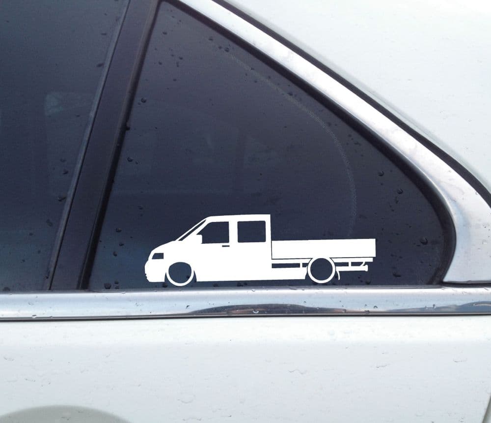 x2 Lowered car stickers for Volkswagen VW T5 Double cab transporter pickup