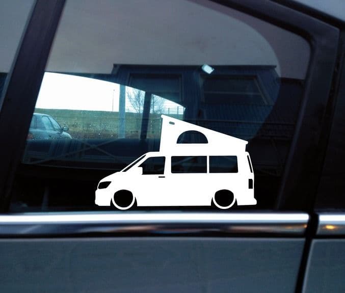 x2 Lowered car stickers for Volkswagen VW T6 California camper van L565