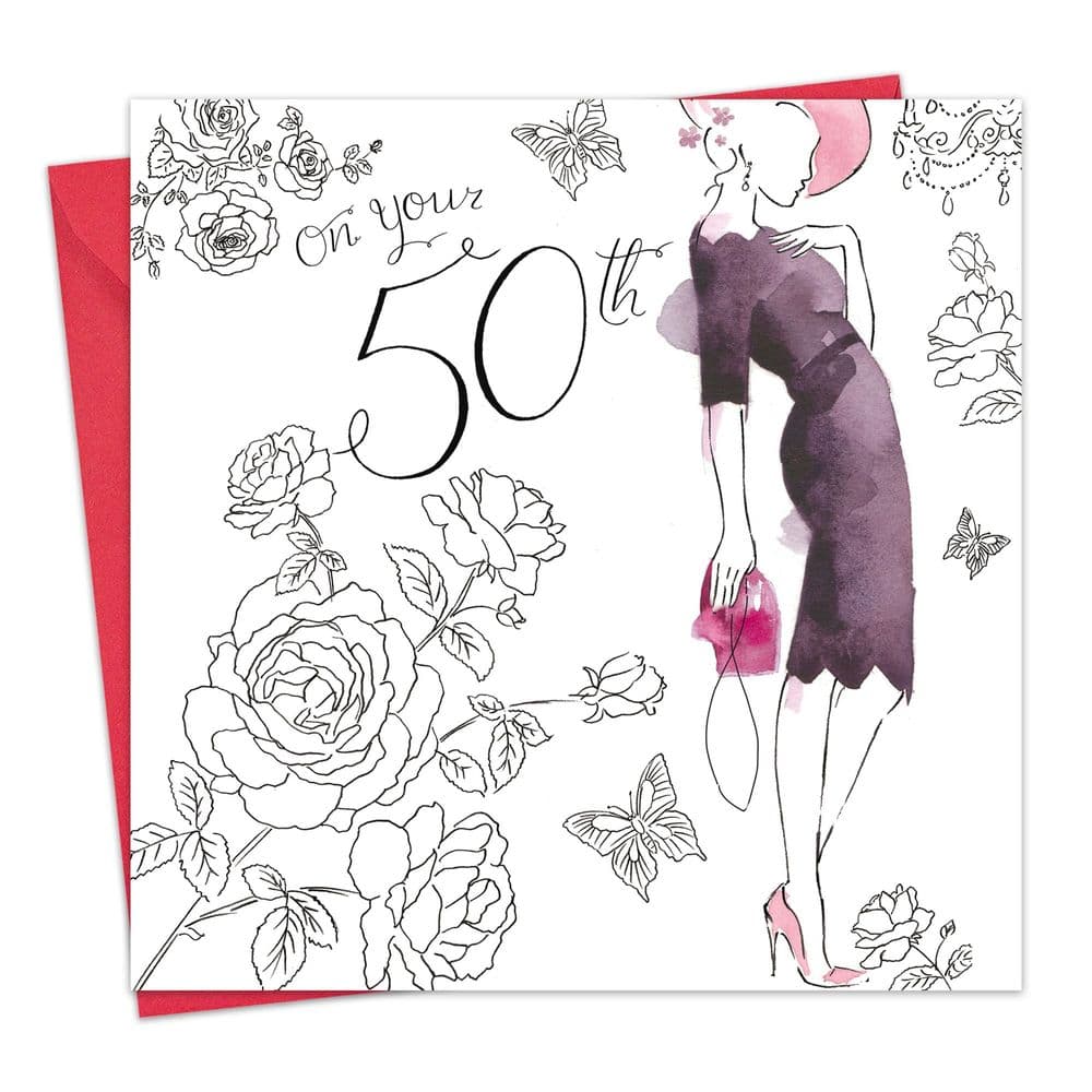 Age Birthday Cards. Birthday Card For Her. Age 50 Birthday Card. Female ...