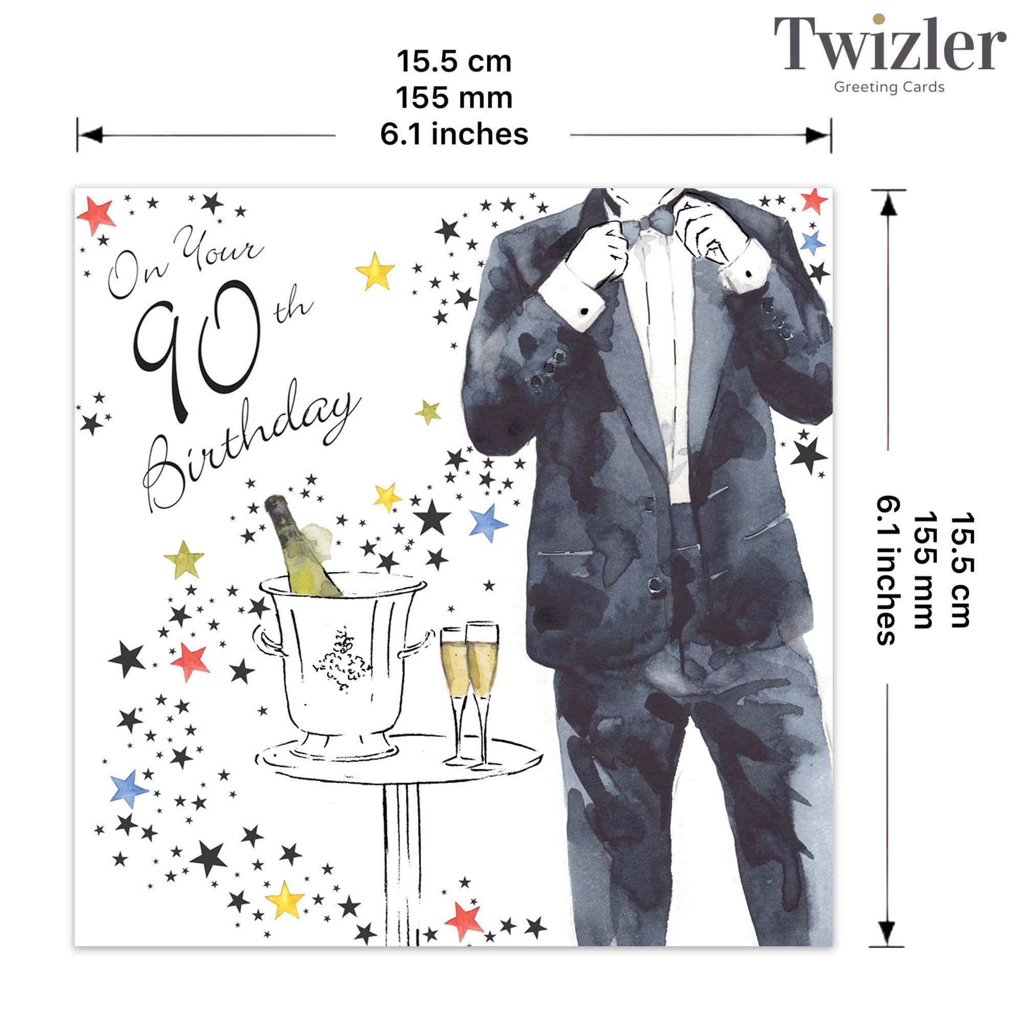 Age Birthday Cards. Birthday Card For Him. Age 90 Birthday Card. Male ...