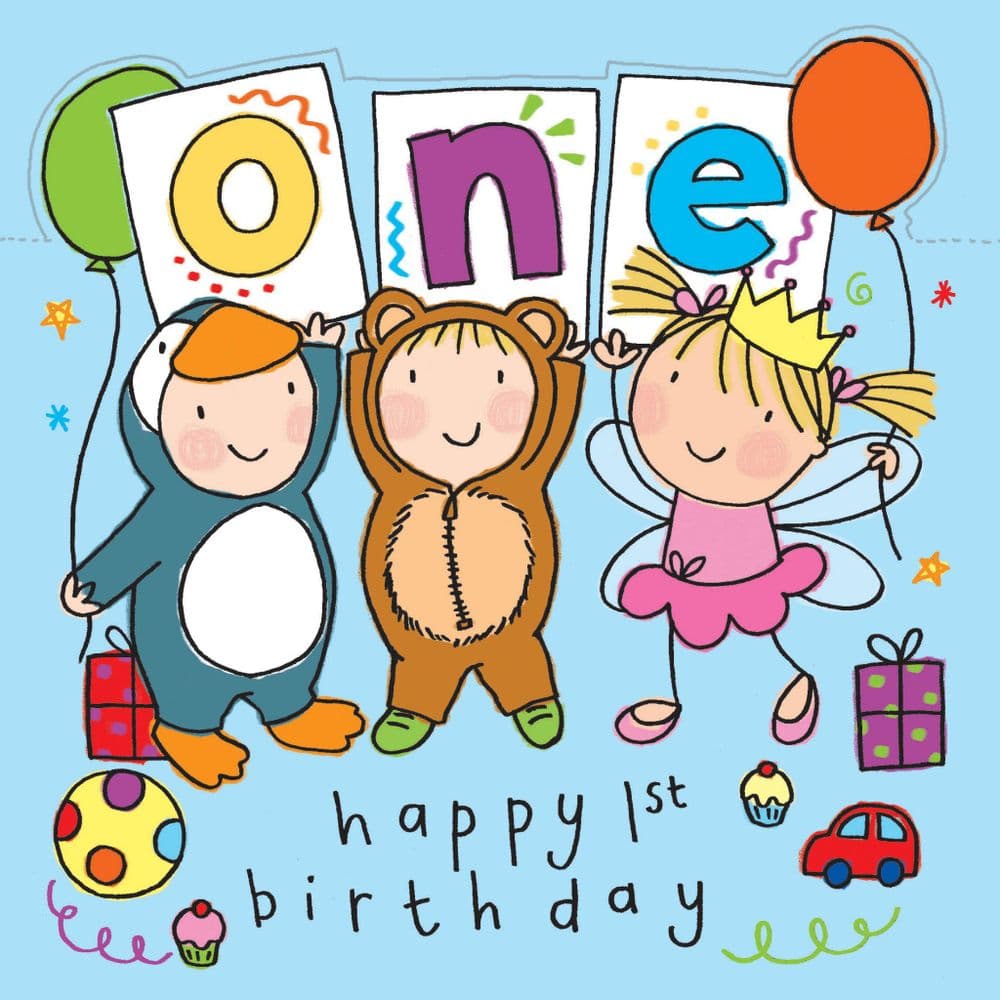 Age 1 Children s Sparkly Birthday Card